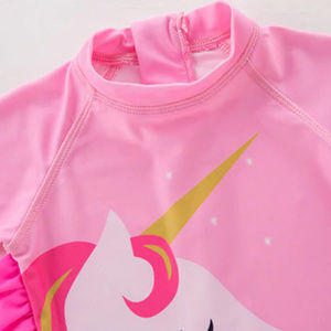 Swim | Unicorn Rashguard Girls Pink Swimsuit Swim Cap Set | Poshmark